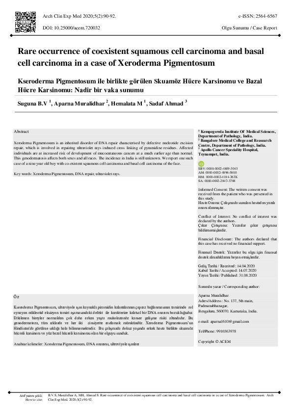 (PDF) Xeroderma Pigmentosa with Multiple Cutaneous Malignancies– a Rare ...