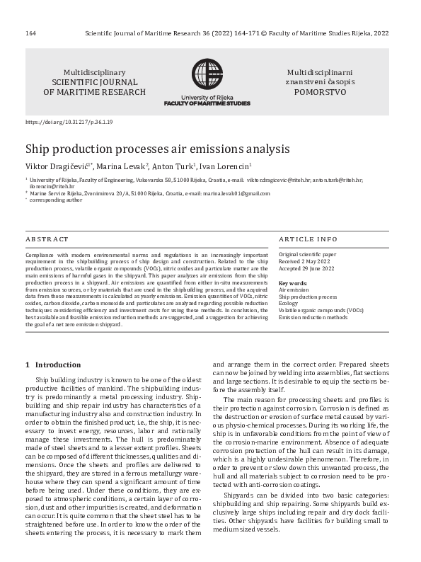 (PDF) Ship production processes air emissions analysis