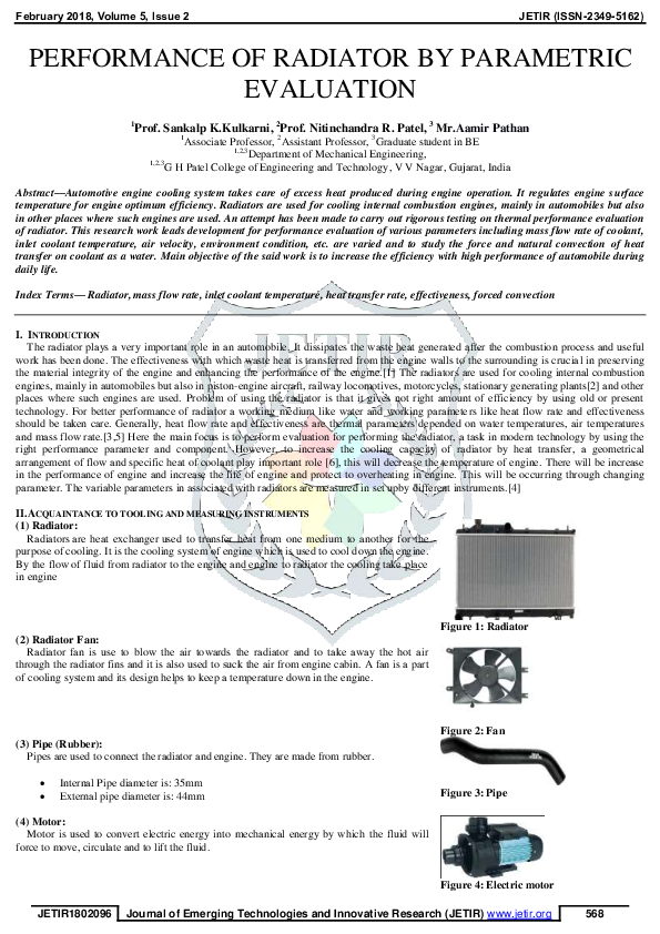 (PDF) Performance of Radiator by Parametric Evaluation