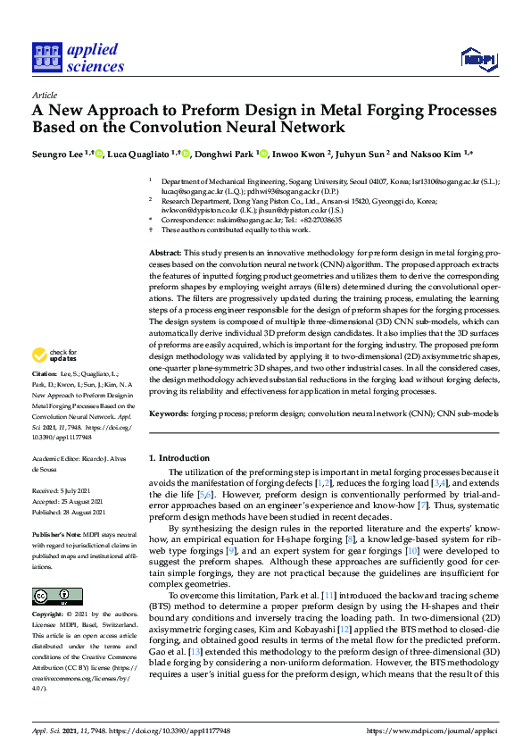(PDF) A New Approach to Preform Design in Metal Forging Processes Based on the Convolution ...