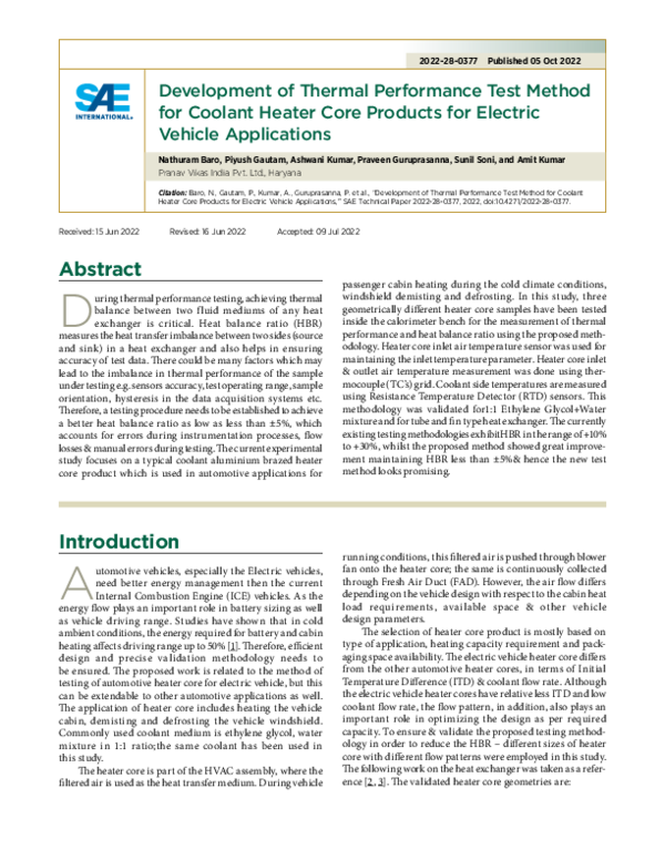 (PDF) Development of Thermal Performance Test Method for Coolant Heater ...