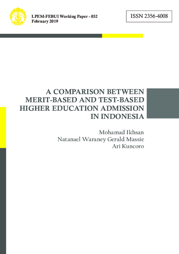 (PDF) A Comparison Between Merit-Based and Test-Based Higher Education ...
