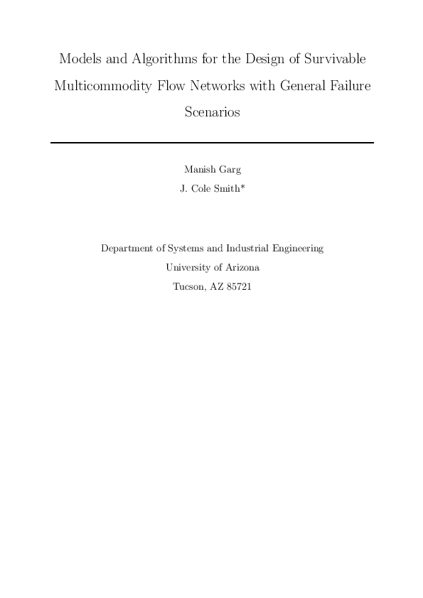 (PDF) Models and algorithms for the design of survivable multicommodity flow networks with ...