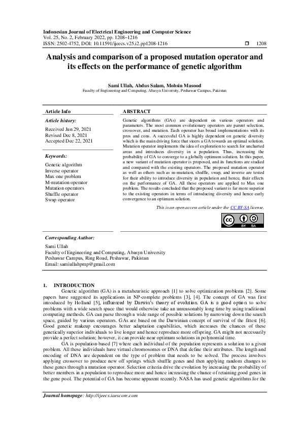 Pdf Improving Genetic Algorithm Diversity Via Mutation