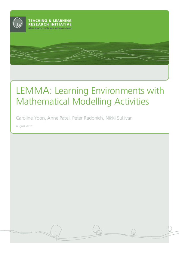 (PDF) LEMMA: Learning Environments with Mathematical Modelling Activities