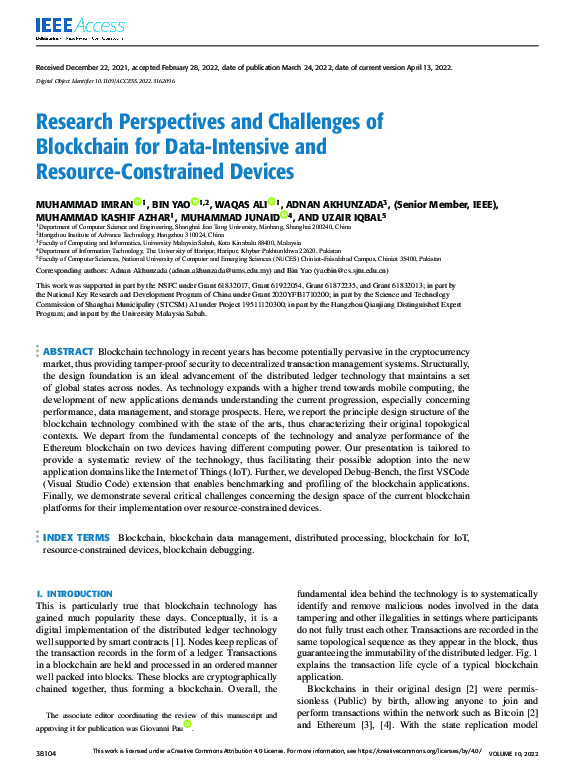 (PDF) Research Perspectives and Challenges of Blockchain for Data-Intensive and Resource ...