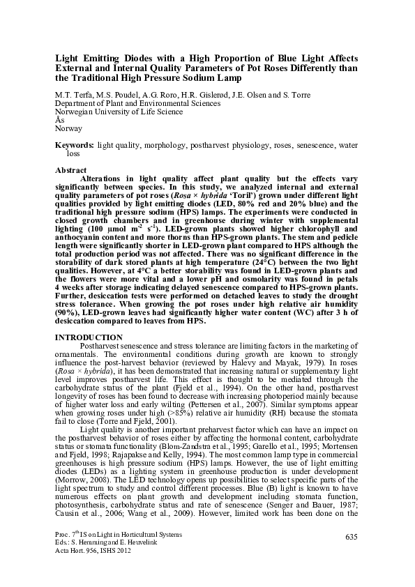 (PDF) Light Emitting Diodes with a High Proportion of Blue Light ...