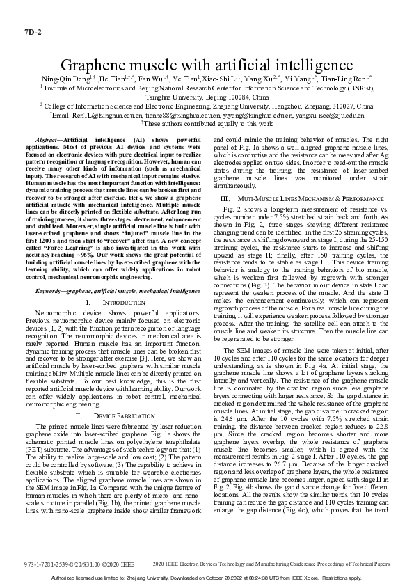 (PDF) Graphene muscle with artificial intelligence