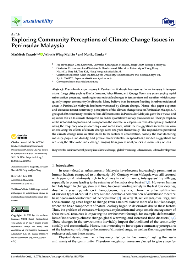 (PDF) Exploring Community Perceptions of Climate Change Issues in ...