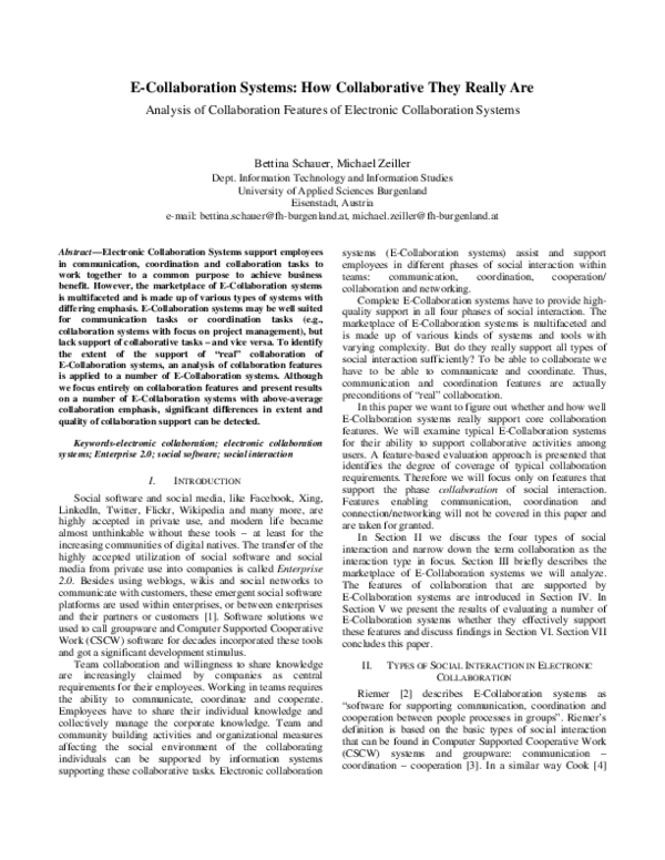 (PDF) E-Collaboration Systems: How Collaborative They Really Are