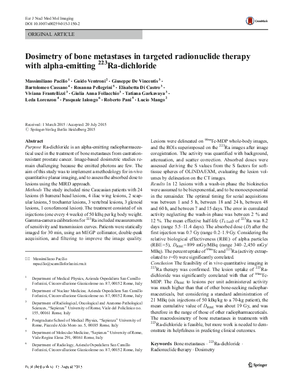 (PDF) Dosimetry of bone metastases in targeted radionuclide therapy ...
