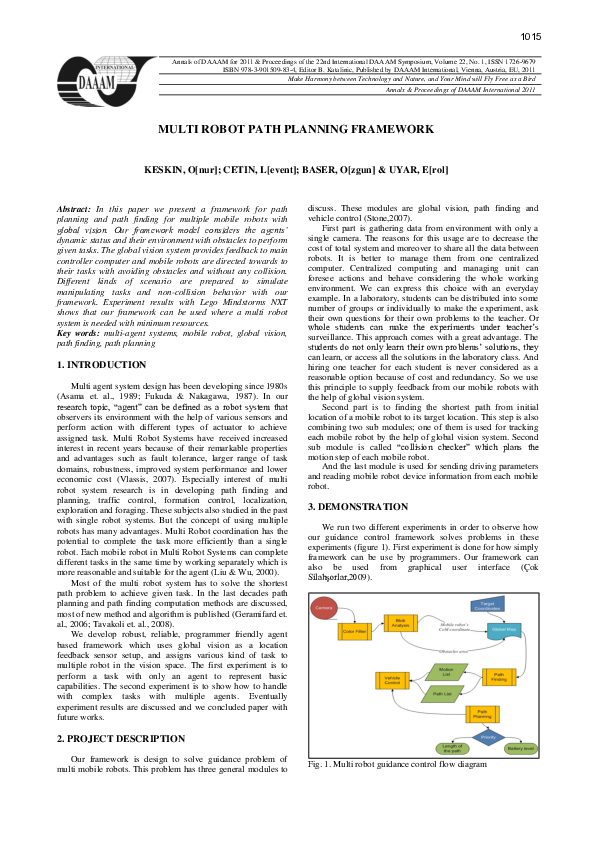 (PDF) Multi Robot Path Planning Framework (PDF) Multi Robot Path Planning Framework