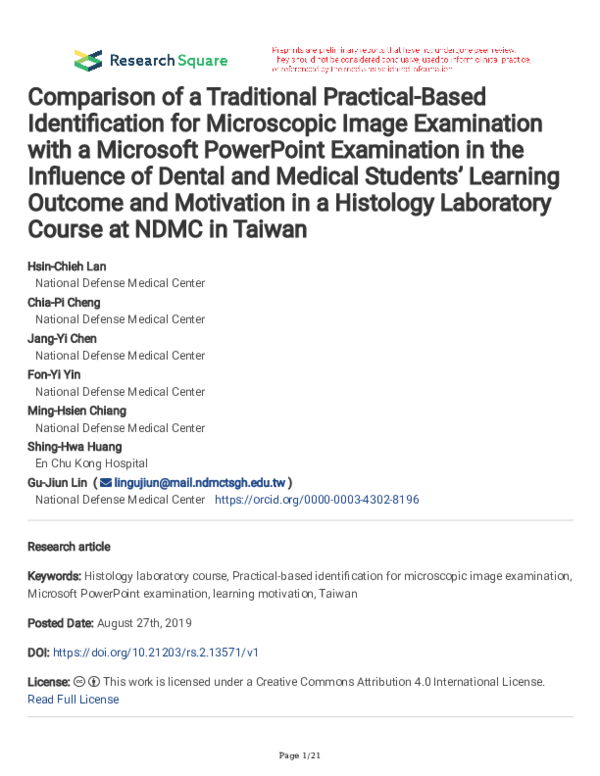 (PDF) Comparison of a Traditional Practical-Based Identification for Microscopic Image ...