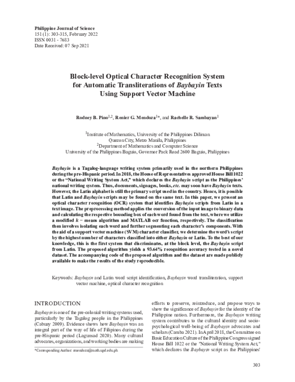 (PDF) Block-level Optical Character Recognition System for Automatic Transliterations of ...