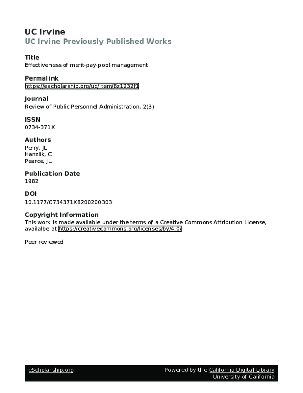 (PDF) Effectiveness of Merit-Pay-Pool Management