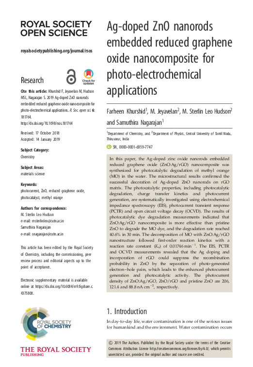 (PDF) Ag-doped ZnO nanorods embedded reduced graphene oxide nanocomposite for photo ...