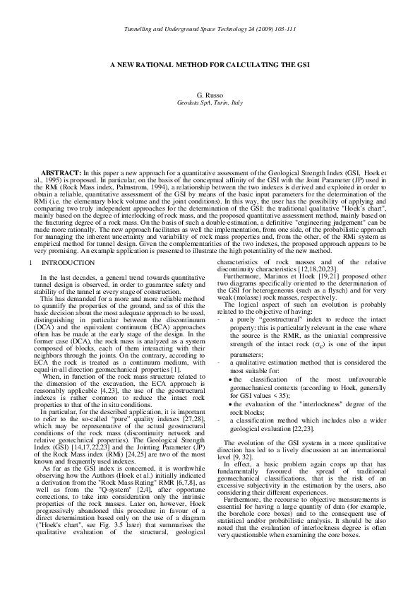 (PDF) A new rational method for calculating the GSI