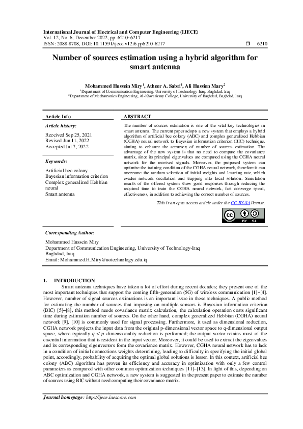 Pdf Number Of Sources Estimation Using A Hybrid Algorithm For Smart 1641