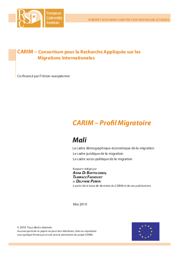 (PDF) CARIM – Profil Migratoire : Mali