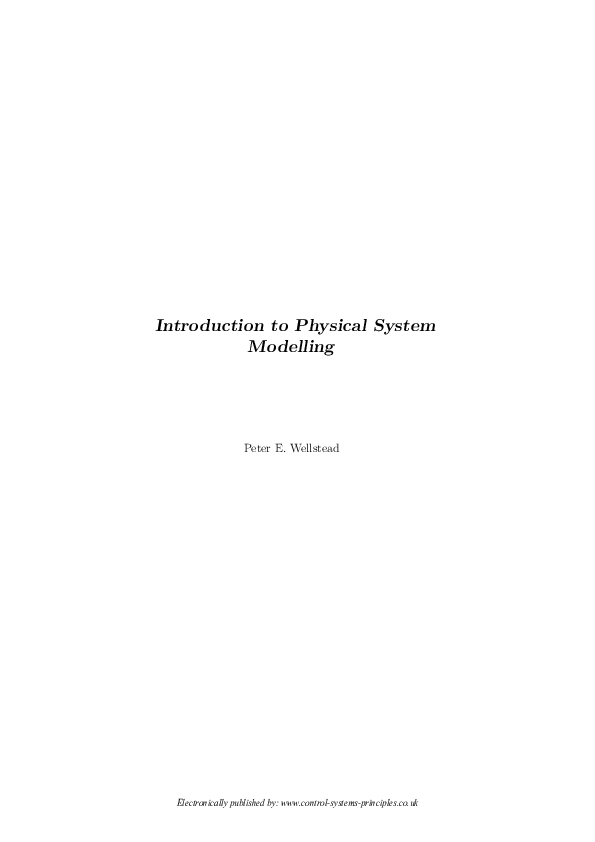 (PDF) Introduction to Physical System Modellin 1 | egy 300 - Academia.edu