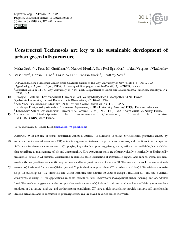 (PDF) Constructed Technosols are key to the sustainable development of ...