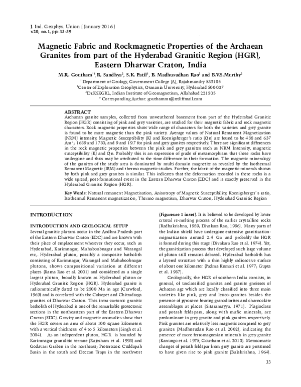 (PDF) Magnetic Fabric and Rockmagnetic Properties of the Archaean ...