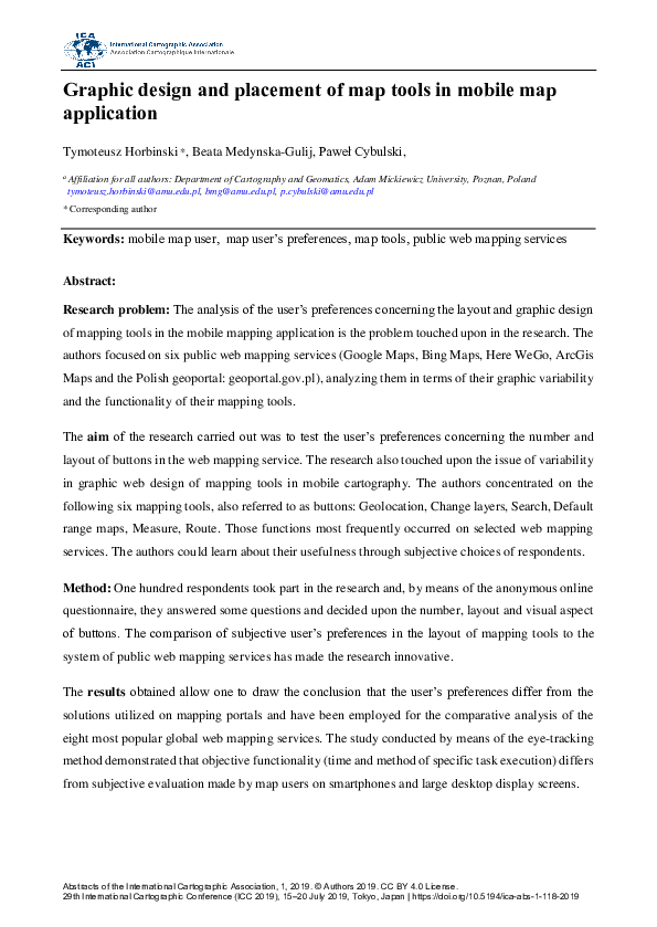 (PDF) Graphic design and placement of map tools in mobile map application