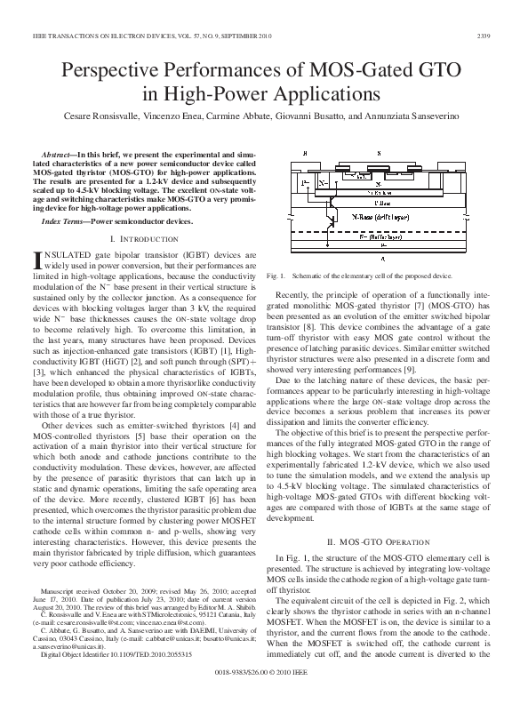 (PDF) MOS-GTO Characteristics for High-Power Use