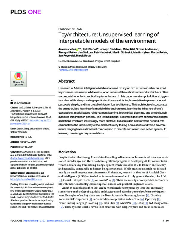 (PDF) ToyArchitecture: Unsupervised learning of interpretable models of the environment | Simon ...