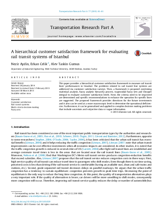 (PDF) A hierarchical customer satisfaction framework for evaluating ...