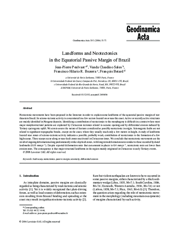 (PDF) Landforms and Neotectonics in the Equatorial Passive Margin of Brazil