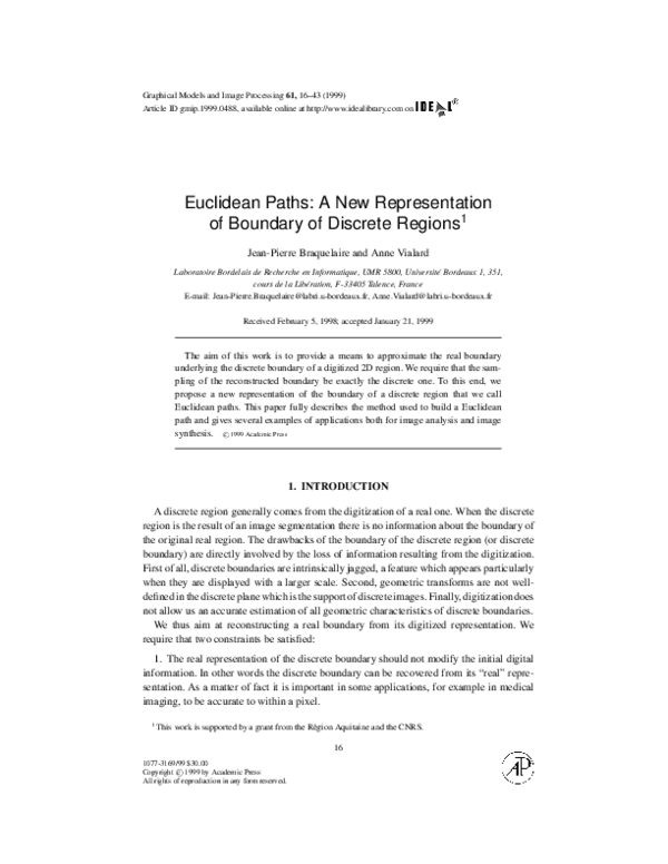 (PDF) Euclidean Paths: A New Representation of Boundary of Discrete Regions