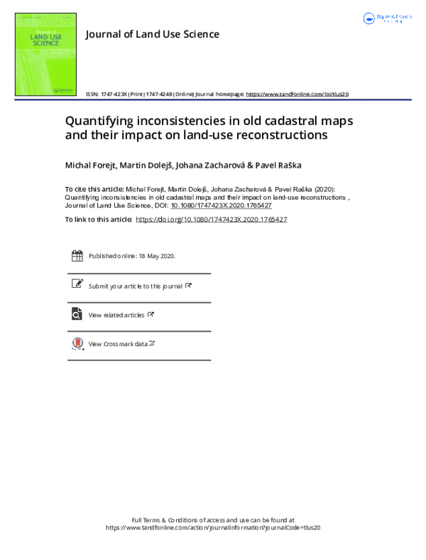 (PDF) Quantifying inconsistencies in old cadastral maps and their ...