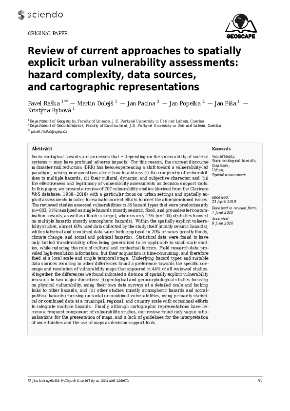 Pdf Review Of Current Approaches To Spatially Explicit Urban