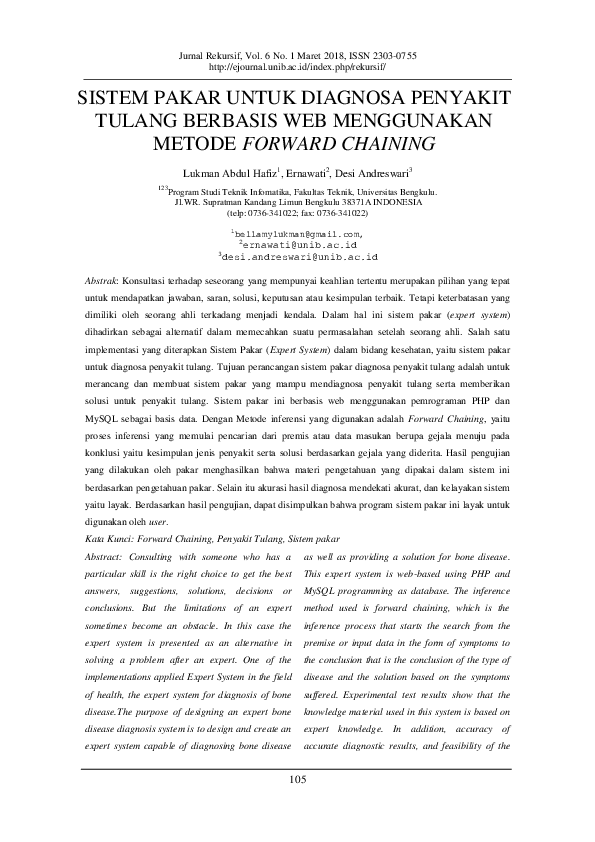 (PDF) Sistem Pakar Untuk Diagnosa Penyakit Tulang Berbasis Web ...