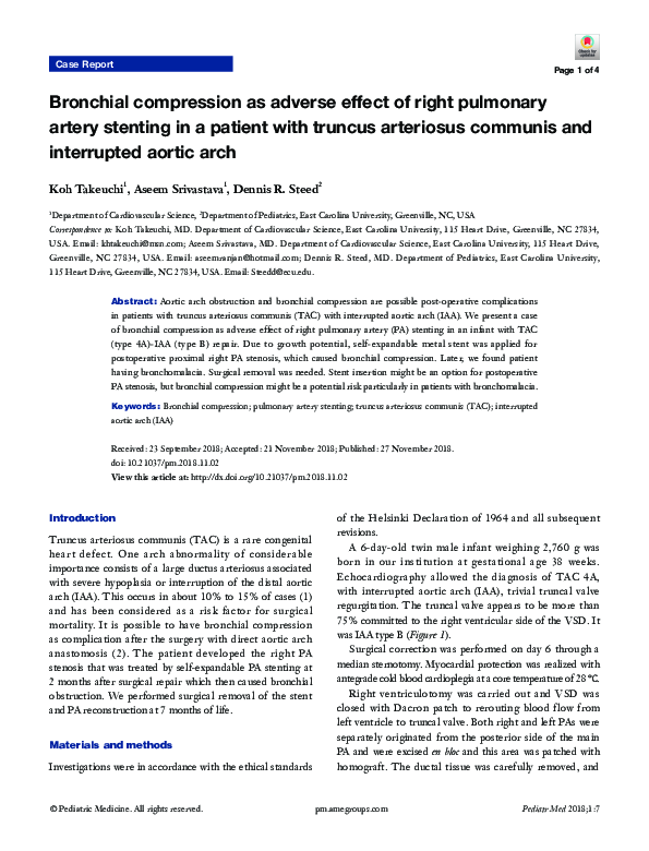 (PDF) Bronchial compression as adverse effect of right pulmonary artery ...