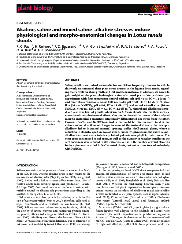 (PDF) Akaline, saline and mixed saline-alkaline stresses induce ...