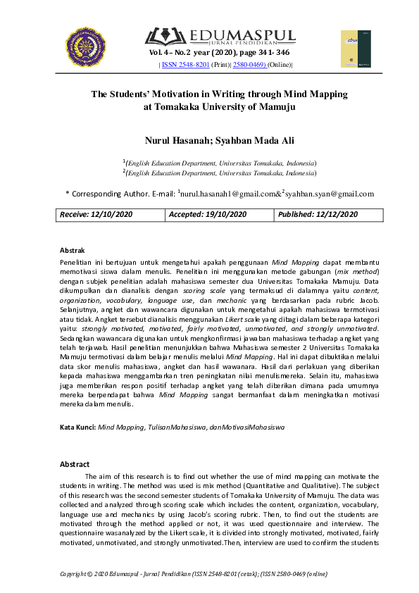 (PDF) Mind Mapping's Impact on Writing Motivation
