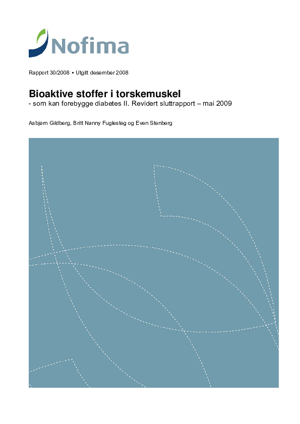 (PDF) Bioaktive stoffer i torskemuskel - som kan forebygge diabetes II ...