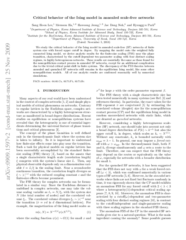 (PDF) Critical behavior of the Ising model in annealed scale-free networks