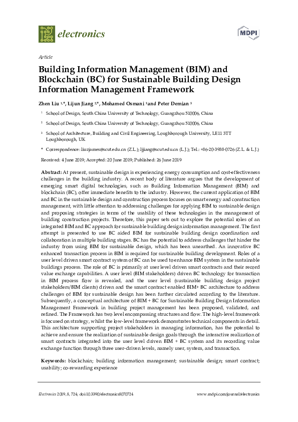 (PDF) Building Information Management (BIM) and Blockchain (BC) for ...