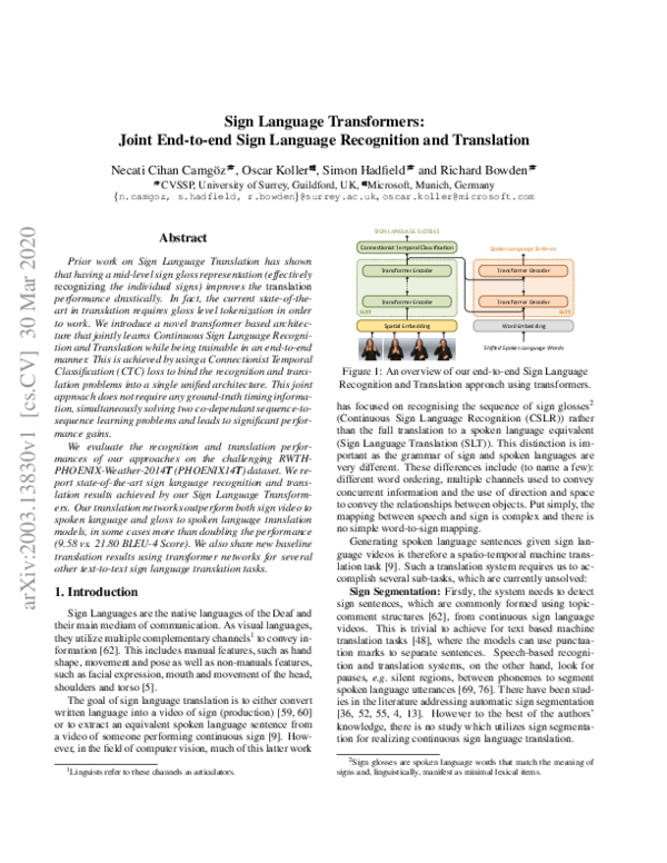 (PDF) Sign Language Transformers: Joint End-to-End Sign Language ...