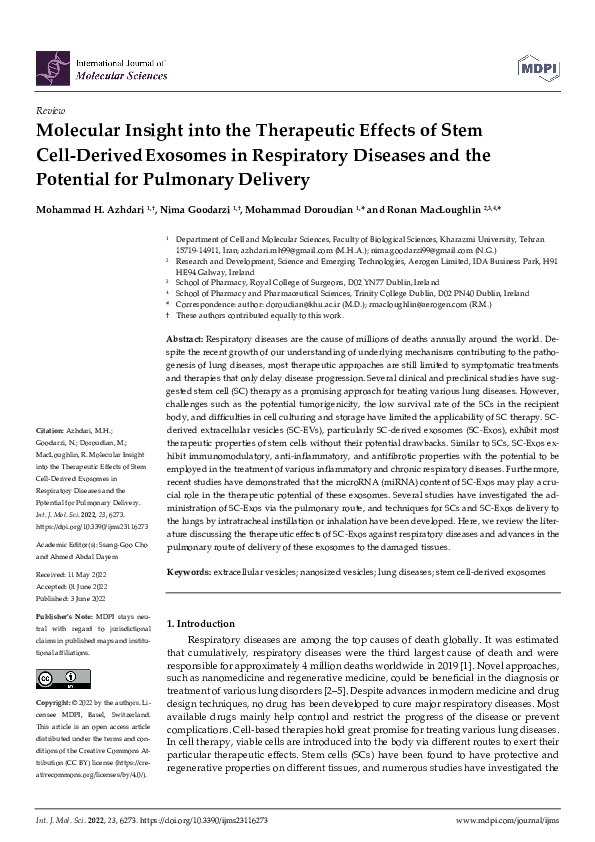 (PDF) Molecular Insight into the Therapeutic Effects of Stem Cell ...