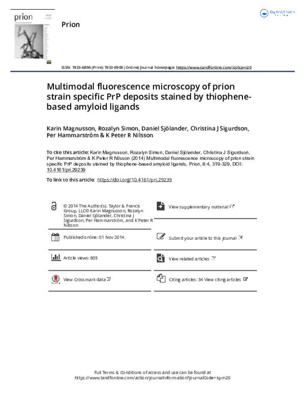 (PDF) Multimodal fluorescence microscopy of prion strain specific PrP ...
