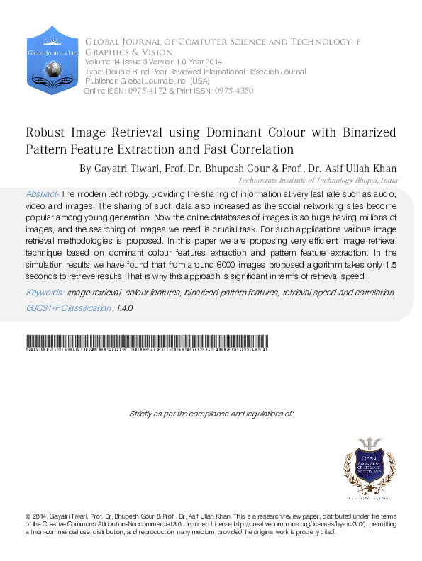 Pdf Robust Image Retrieval Using Dominant Colour With Binarized Pattern Feature Extraction And