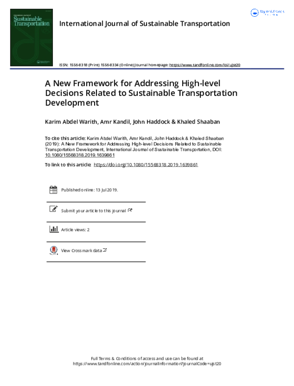 (PDF) A new framework for addressing high-level decisions related to ...