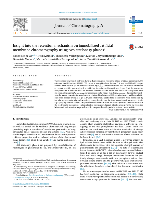(PDF) Insight into the retention mechanism on immobilized artificial ...
