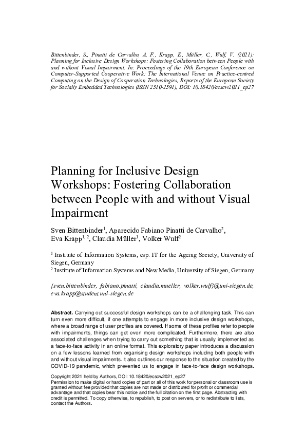 (PDF) Planning for Inclusive Design Workshops: Fostering Collaboration ...