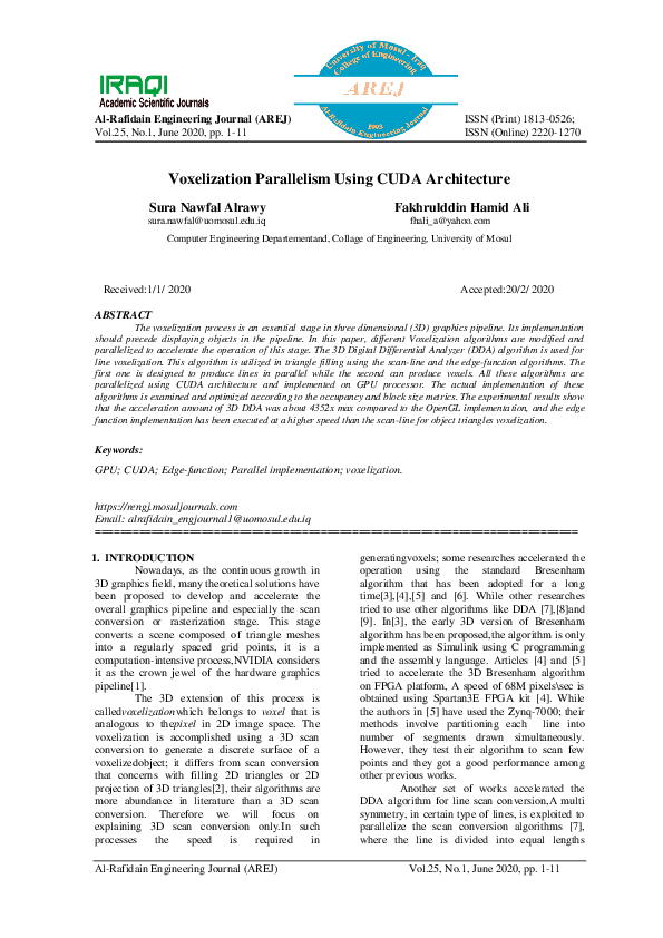 Pdf Voxelization Parallelism Using Cuda Architecture