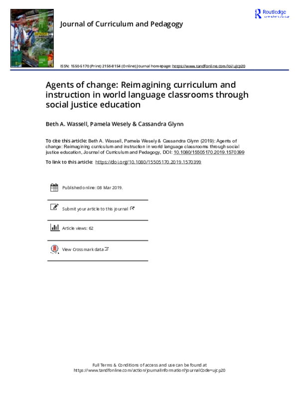 (PDF) Teaching for Social Justice in the High School Spanish Classroom ...